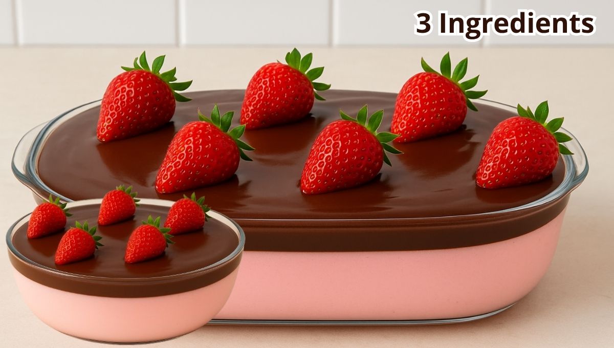 Strawberry & Chocolate Dessert – Only 3 Ingredients, Ready in 10 Minutes